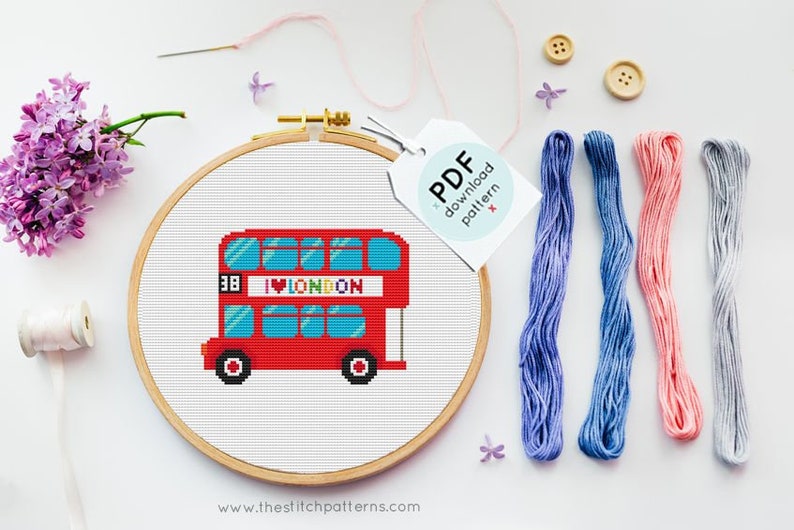 London Bus Cross Stitch Boys Cross Stitch Pattern Pattern - Etsy