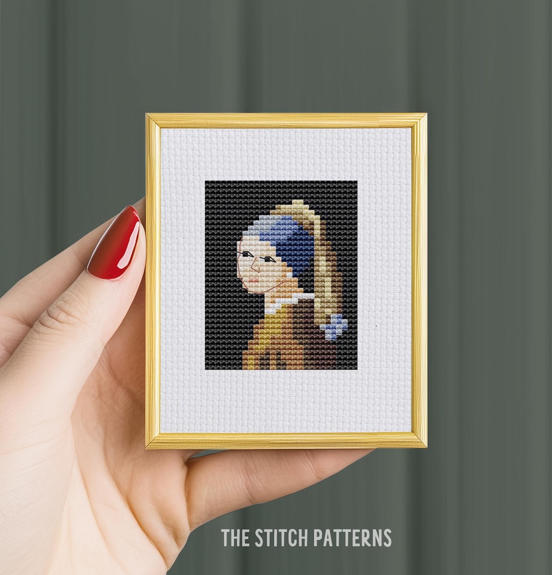 Mini Masterpieces, Cross Stitch Pattern Tiny Art,girl With a Pearl ...