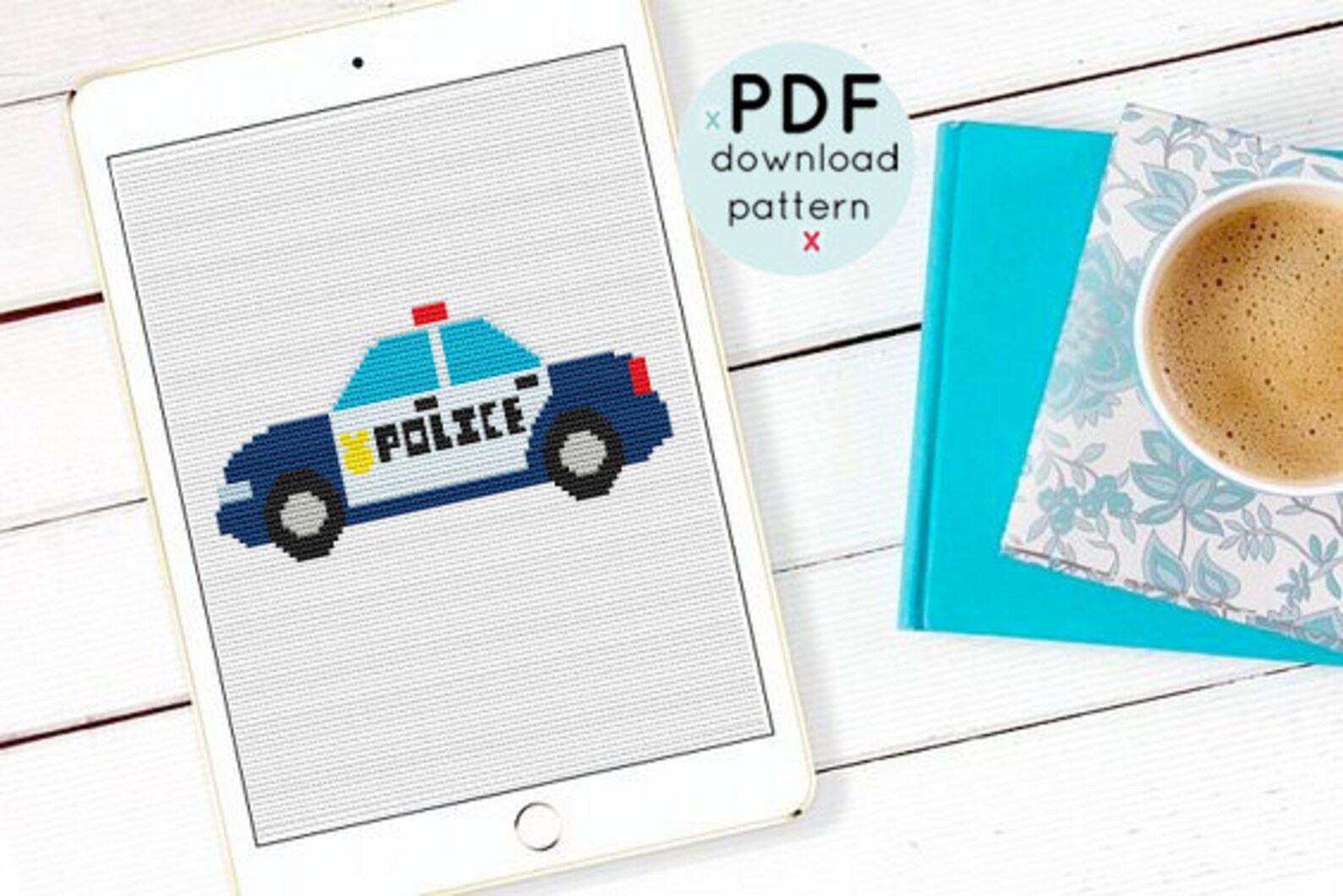 Police Cross Stitch Pattern Boys Cross Stitch Chart Modern | Etsy