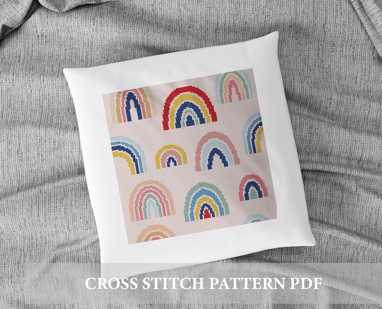 Rainbow Cross Stitch Pattern, Seamless Pattern, Counted Cross Stitch ...