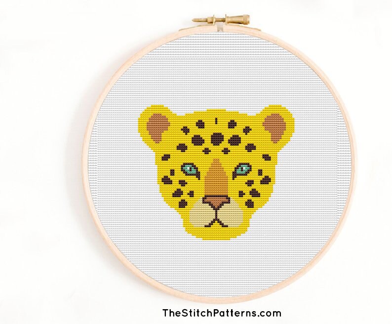 Leopard Cross Stitch Pattern PDF Modern Embroidery Design | Etsy