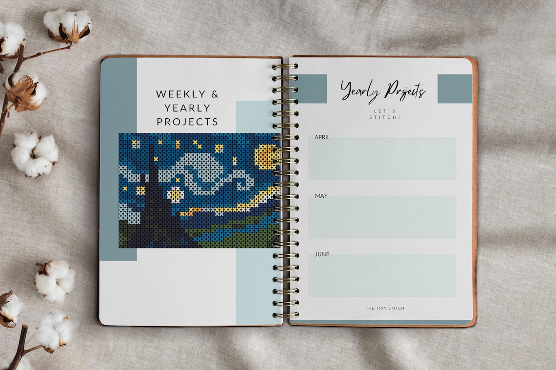 Cross Stitch Project Book Journal PRINTABLE PDF, Xstitching Planner ...