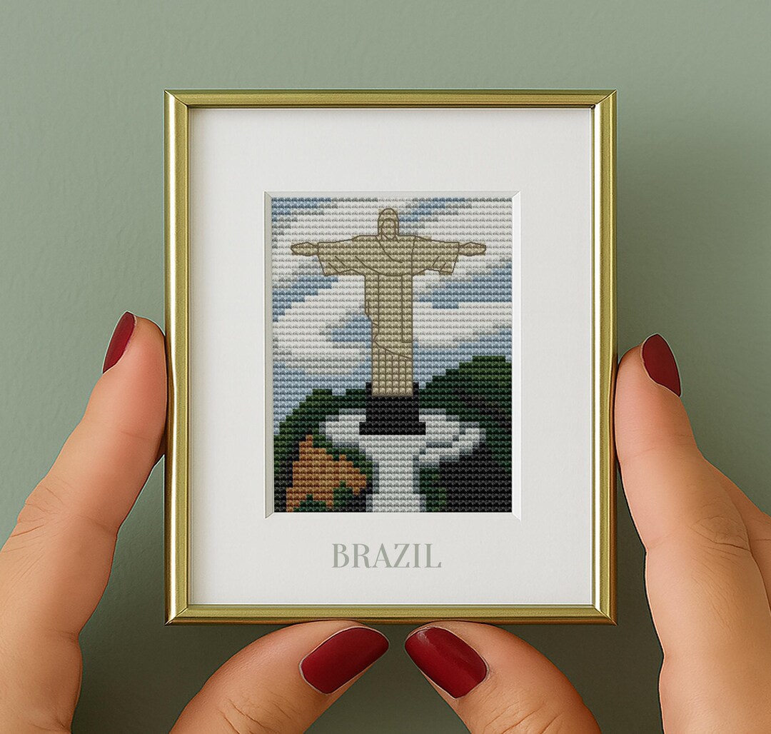 Brazil Cross Stitch Pattern, Christ the Redeemer, Rio De Janeiro ...