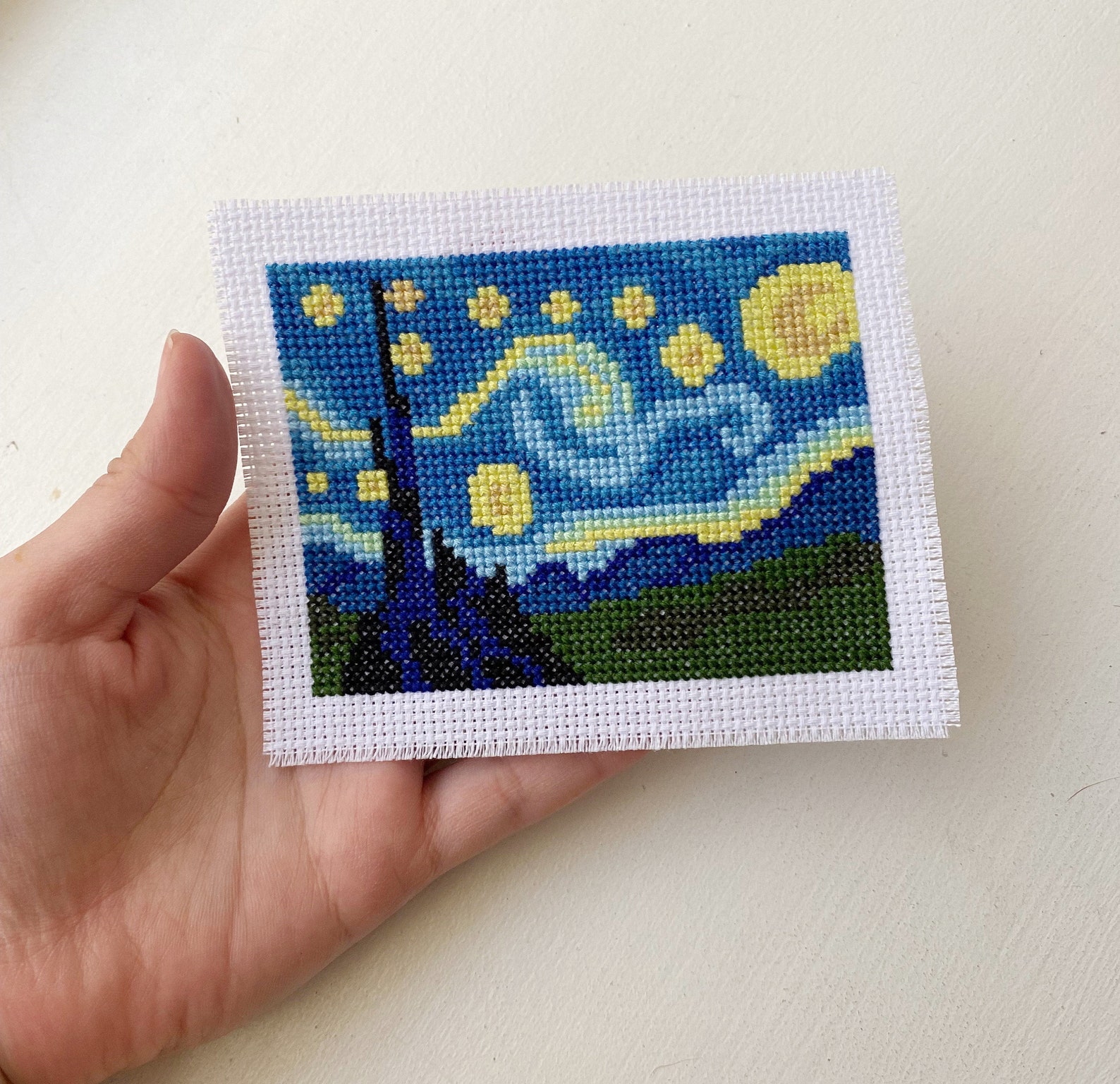 The Starry Night Mini Cross Stitch Pattern PDF Small Mini - Etsy UK
