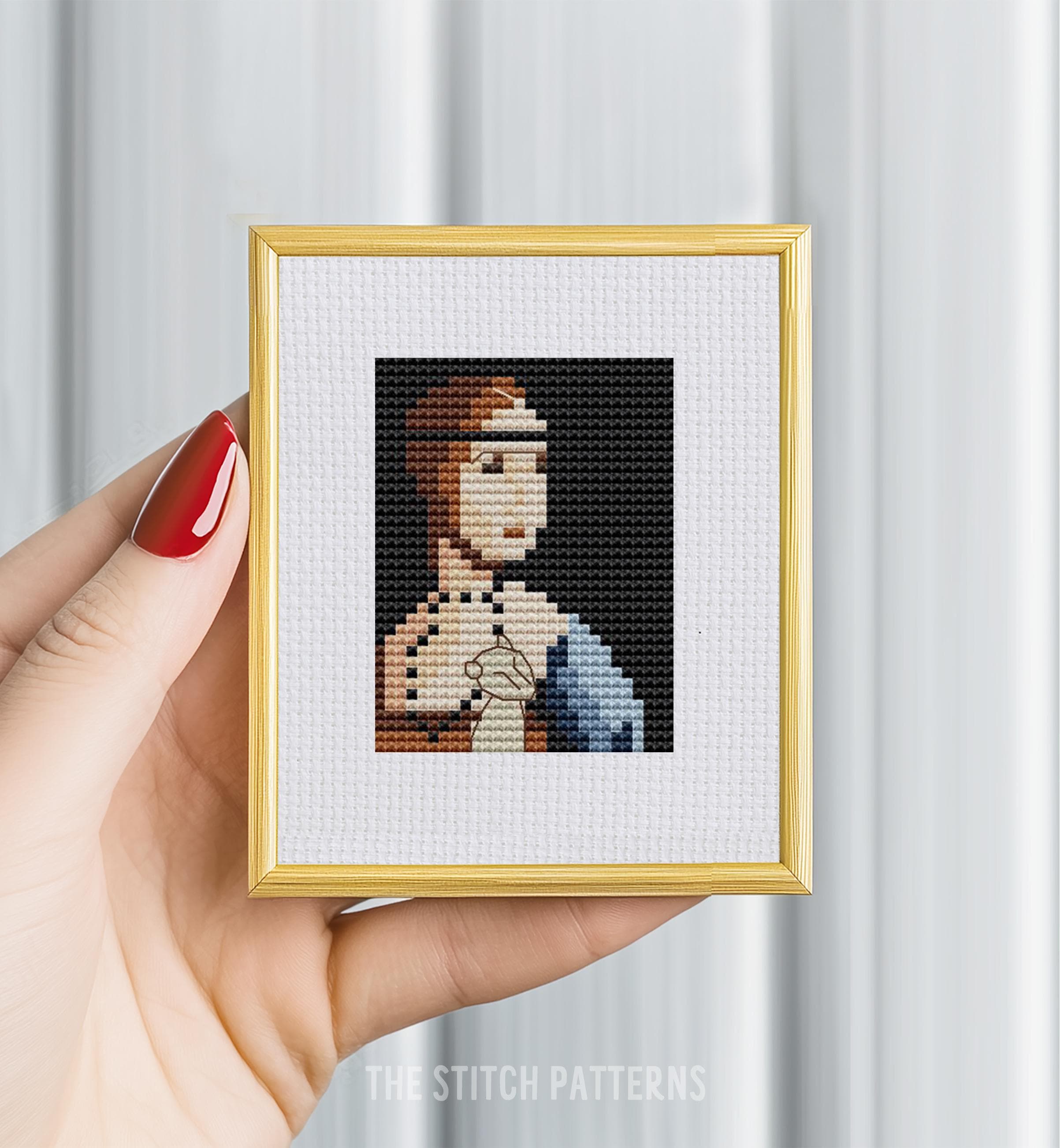 Mini Lady With an Ermine Cross Stitch Pattern, Small Cross Stitch, Mini ...