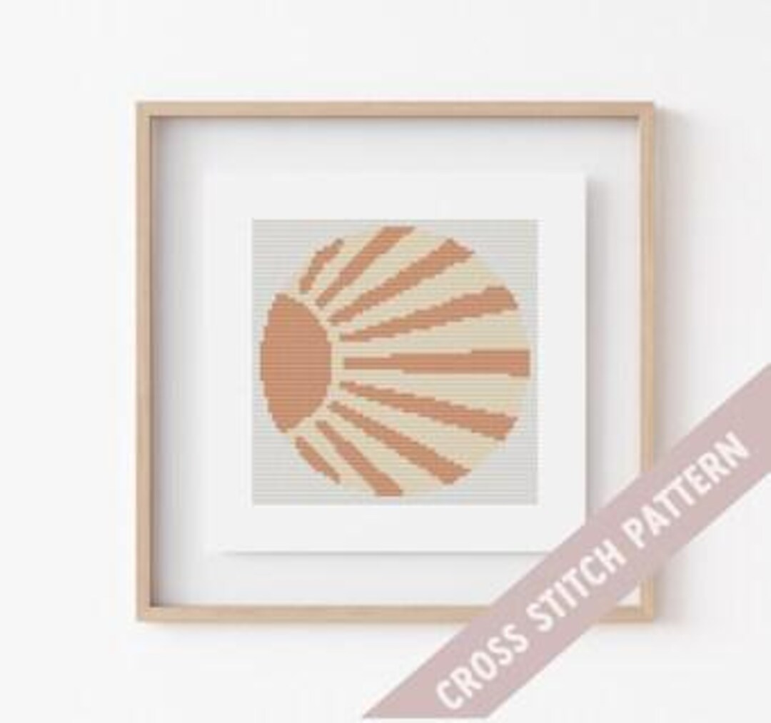 Abstract Sun Cross Stitch Pattern: Modern Nature Chart (PDF Pattern) - Etsy