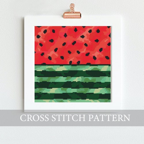 Watermelon Cross Stitch Pattern PDF for Beginners Easy - Etsy