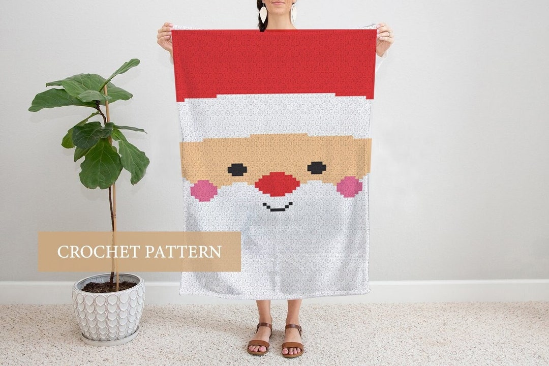 Santa Inspired Blanket Crochet Pattern, Christmas Crochet Blanket ...