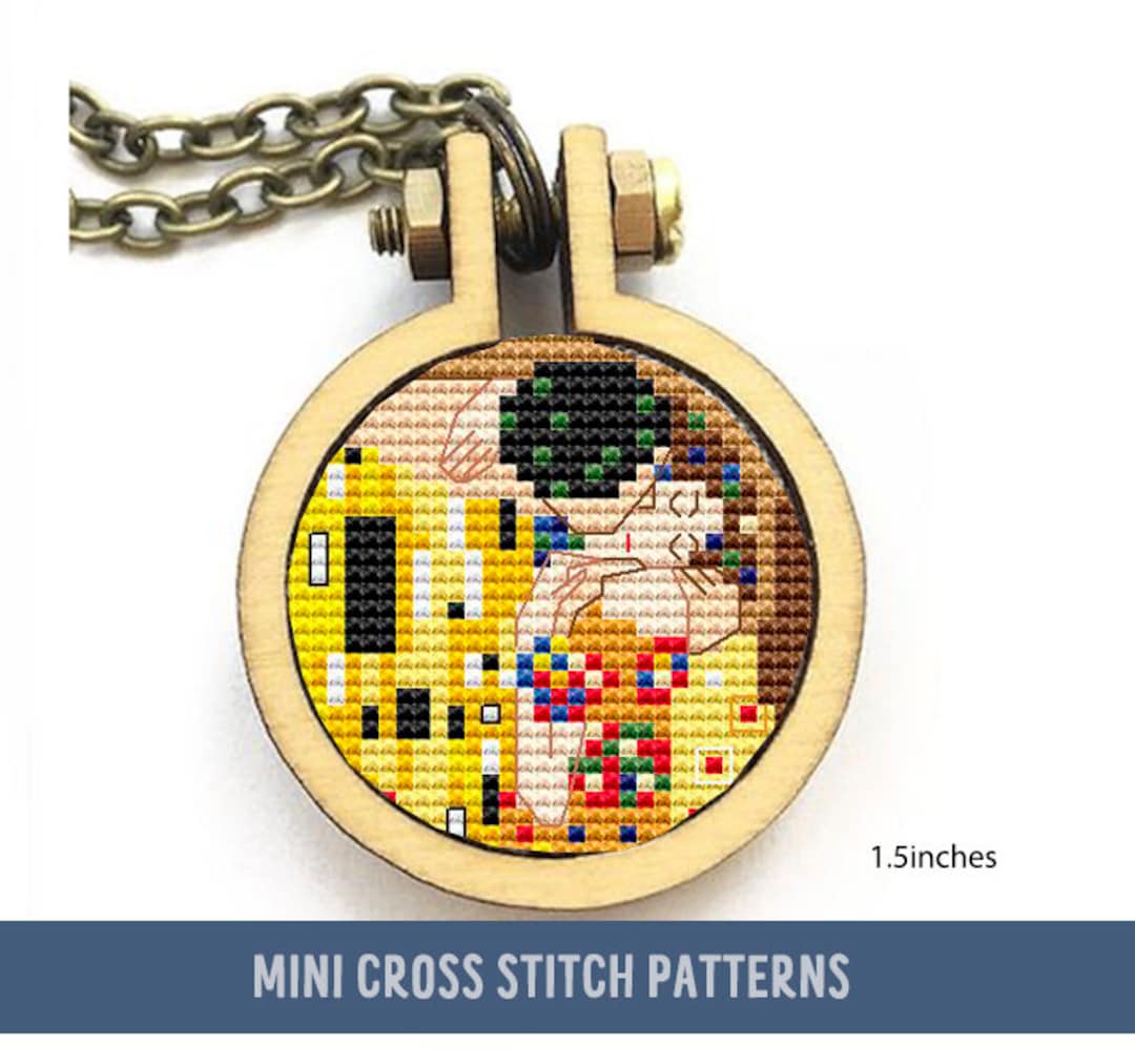 Modern Cross Stitch Pattern, the Kiss Klimt, Famous Painting Stitch ...