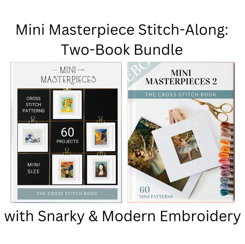 Mini Masterpieces Cross Stitch Pattern, Set of 2, Ebook, Counted Chart ...