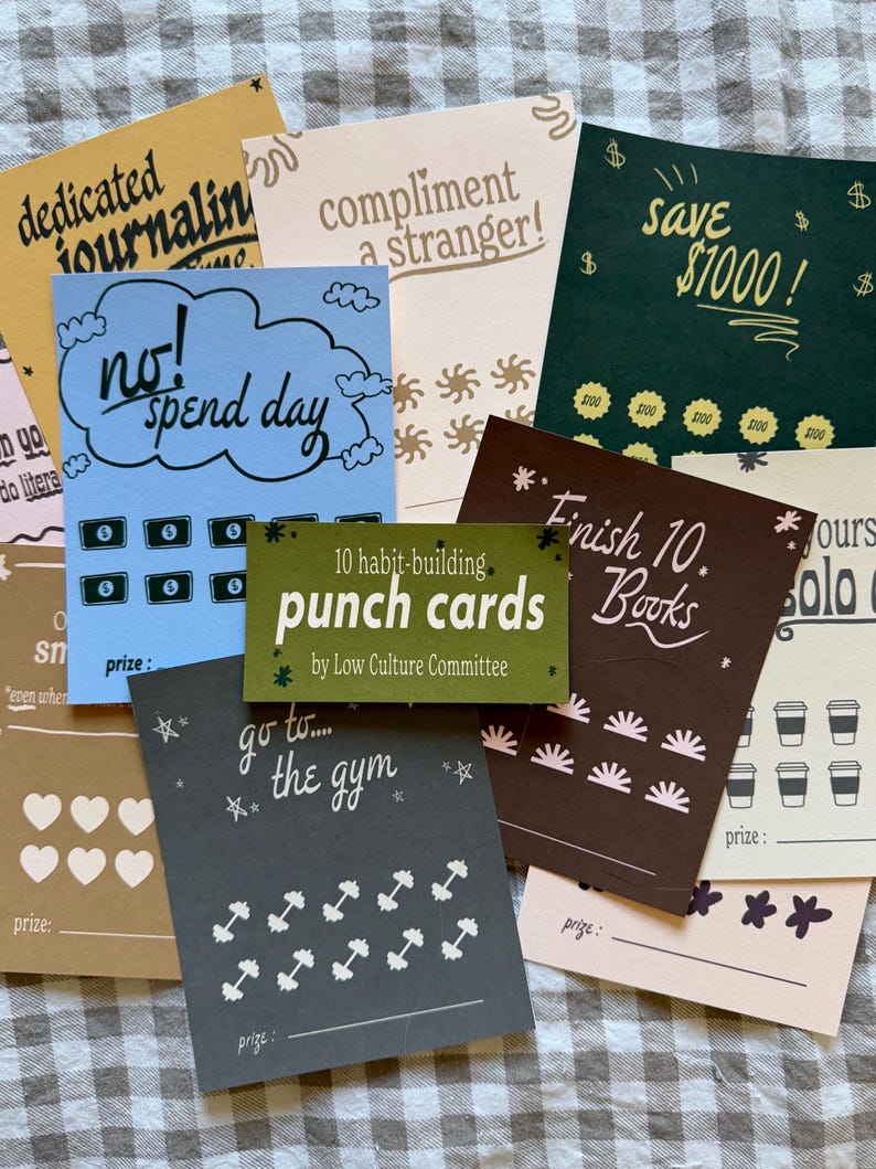 Viral Habit Tracker Punch Card Pack — Goal Tracking & Journaling — 2026 ...