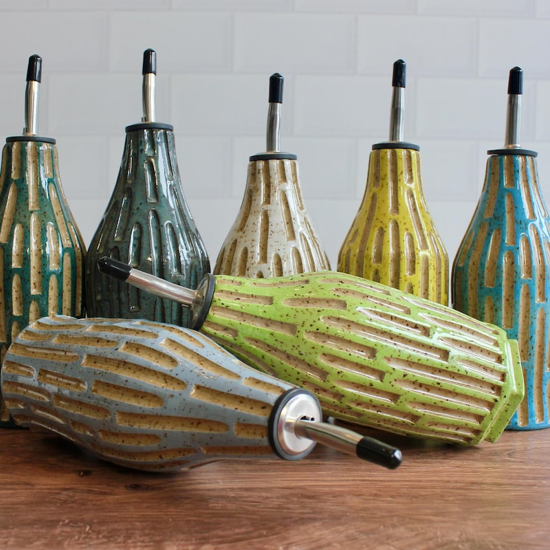 Dark Olive Oil Dispenser - Etsy