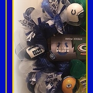 House Divided Wreath Packers/colts - Etsy