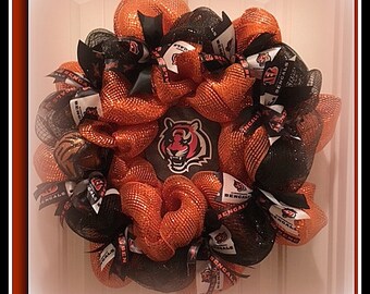 Cincinnati Bengals Wreath Bengals Door Hanger Bengals - Etsy