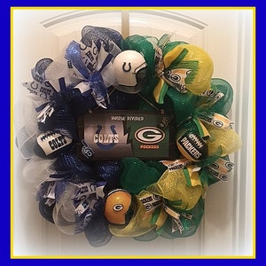 House Divided Wreath Packers/colts - Etsy