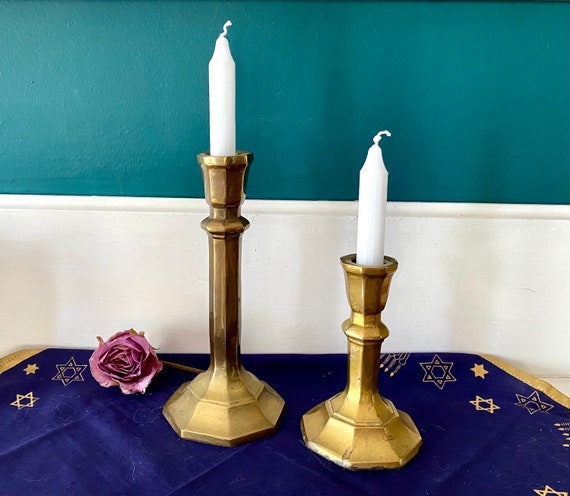 A Beautiful Pair of Vintage Solid Brass Candle Holders | Etsy