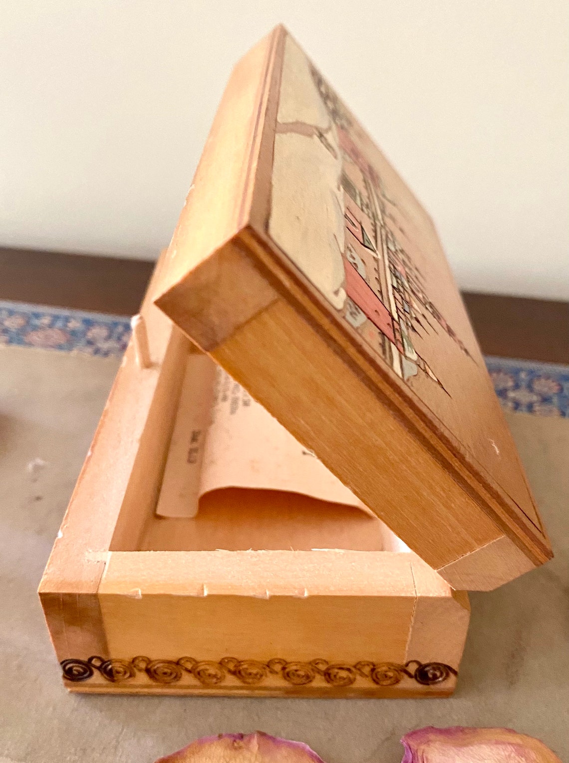 Vintage Russian Soviet Hinged Wooden Jewelry Trinket Box Hand - Etsy