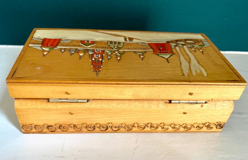 Vintage Russian Soviet Hinged Wooden Jewelry Trinket Box Hand - Etsy