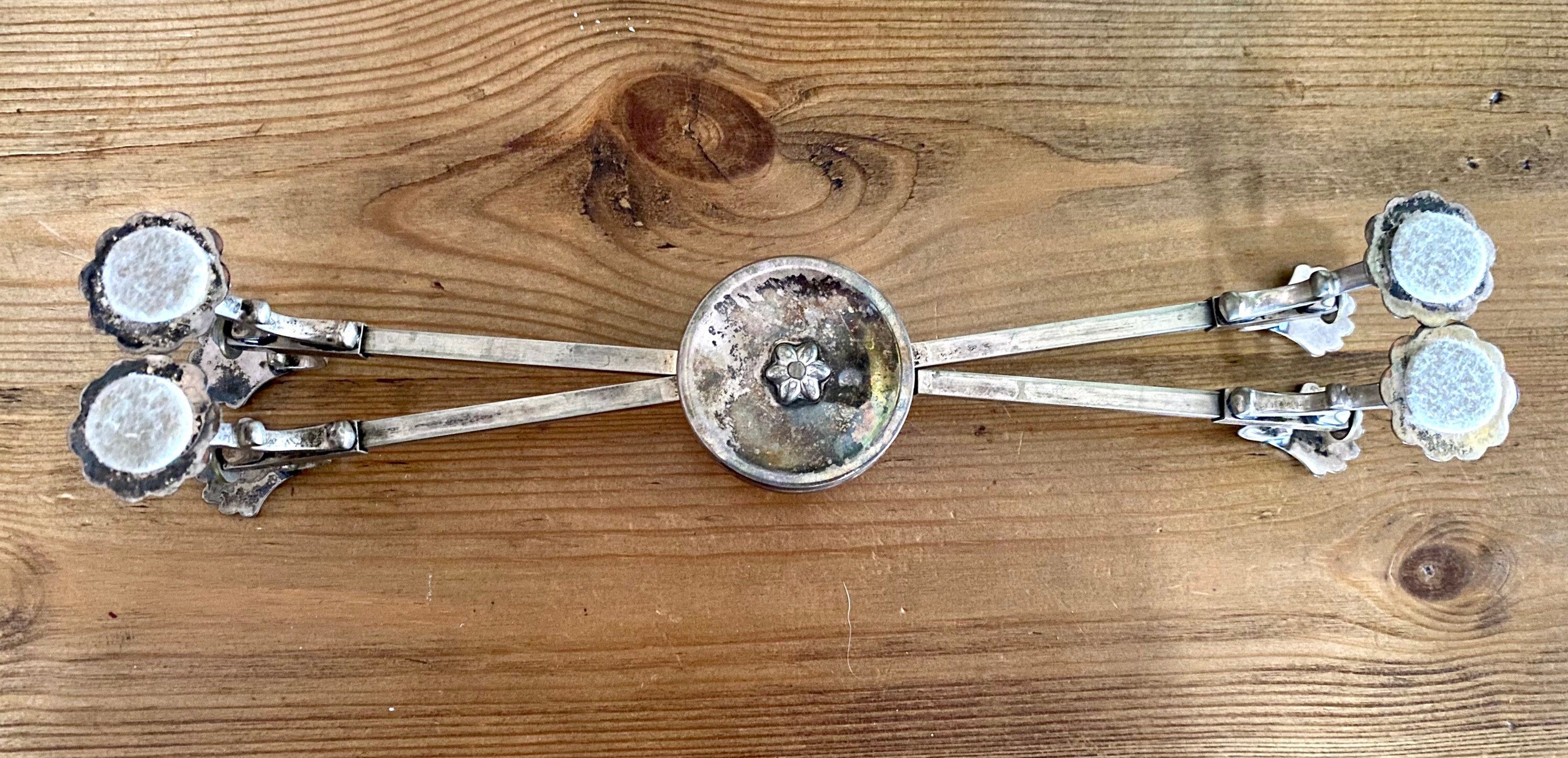 Antique Silver Plated Dish Cross Silver Trivet Adjustable - Etsy