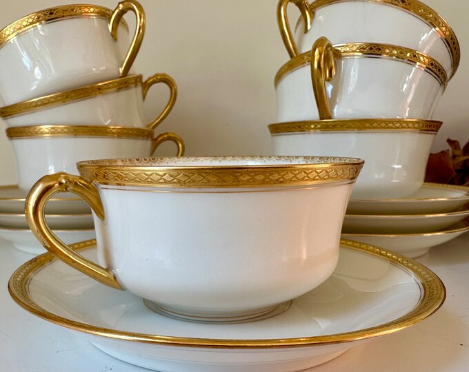 Antique Haviland Limoges France Bone China Set Tea Cups and Saucers for ...