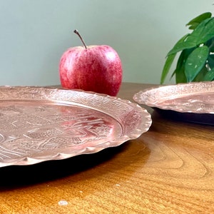 2 Embossed Copper Identical Wall Plates Israel Judaica Design Wall ...