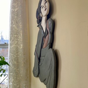 Geisha Natural Stone Wall Plaque Relief, Artist Signed, Large Stunning ...