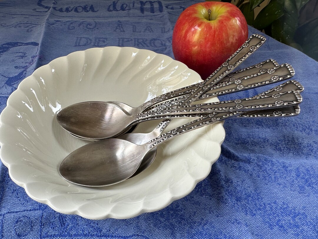 Set of 6 Table Spoons Soviet Era Russian Silverware Melchior German ...