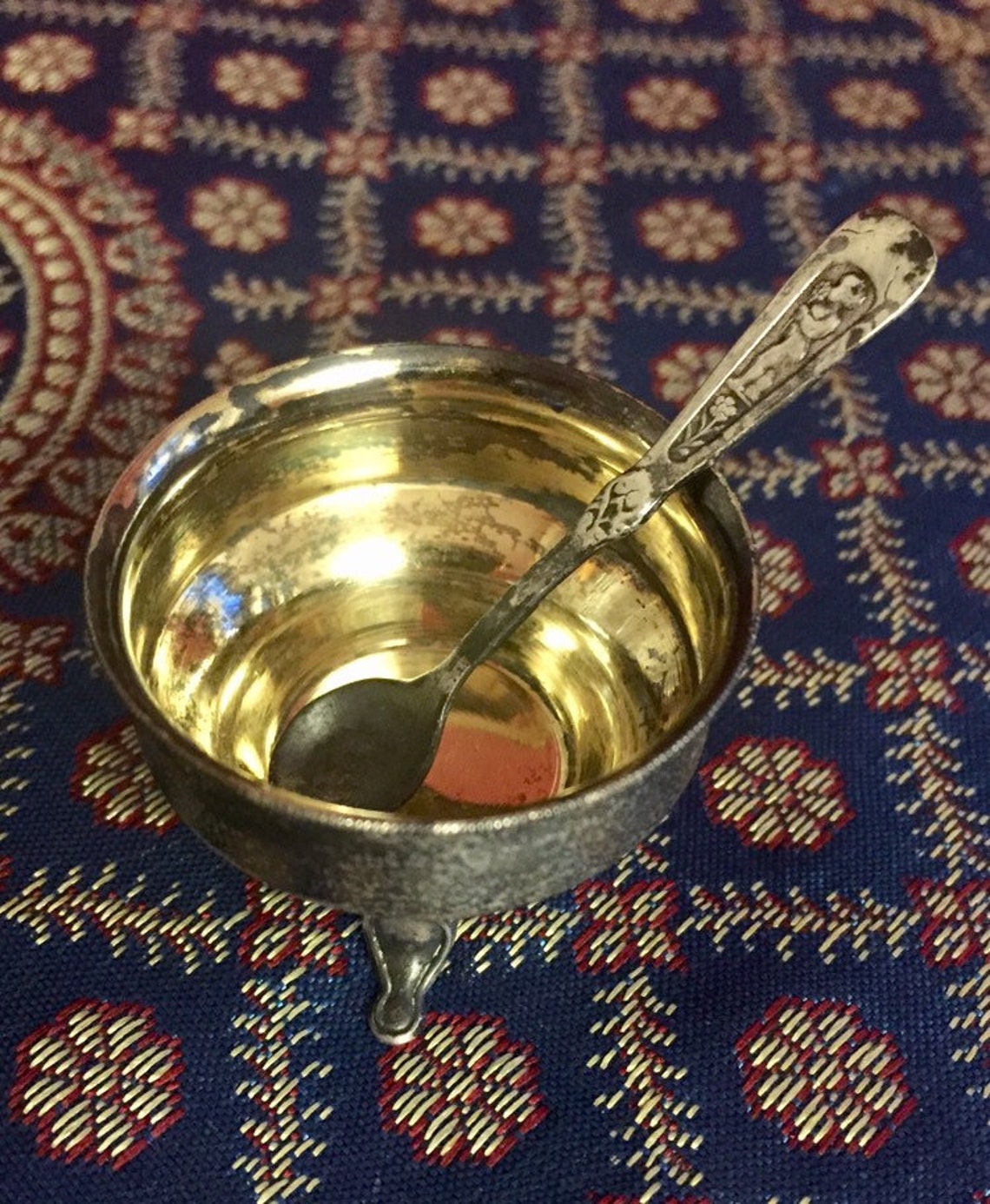 Russian Soviet Era Sterling 875 Silver Salt Cellar With Spoon - Etsy