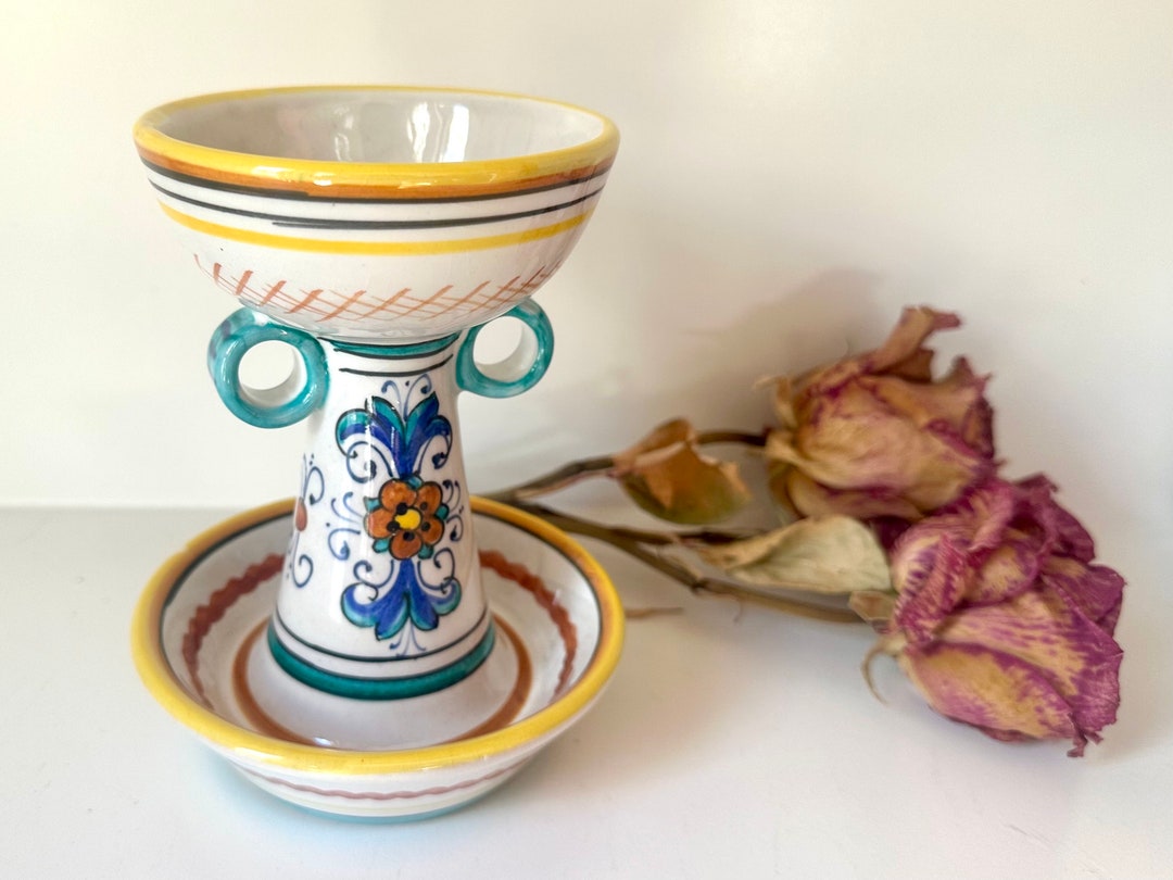 Lovely Vintage Sberna Deruta Candle Holder Italy - Etsy