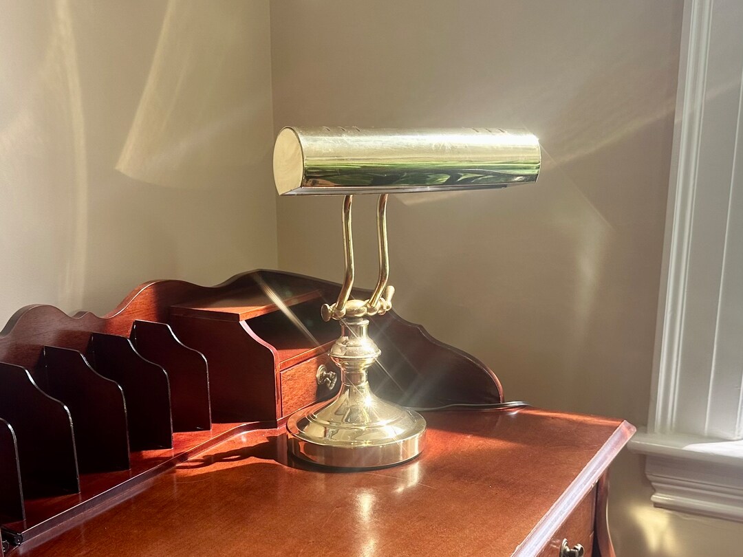 Vintage Brass Double Hinged Adjustable Bankers Lamp Desk Piano Lamp - Etsy