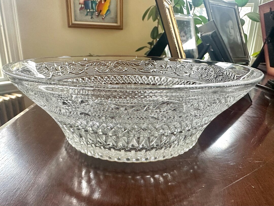 Lovely Salad Bowl or Fruit Bowl KIG Malaysian Sandwich Pattern Clear - Etsy