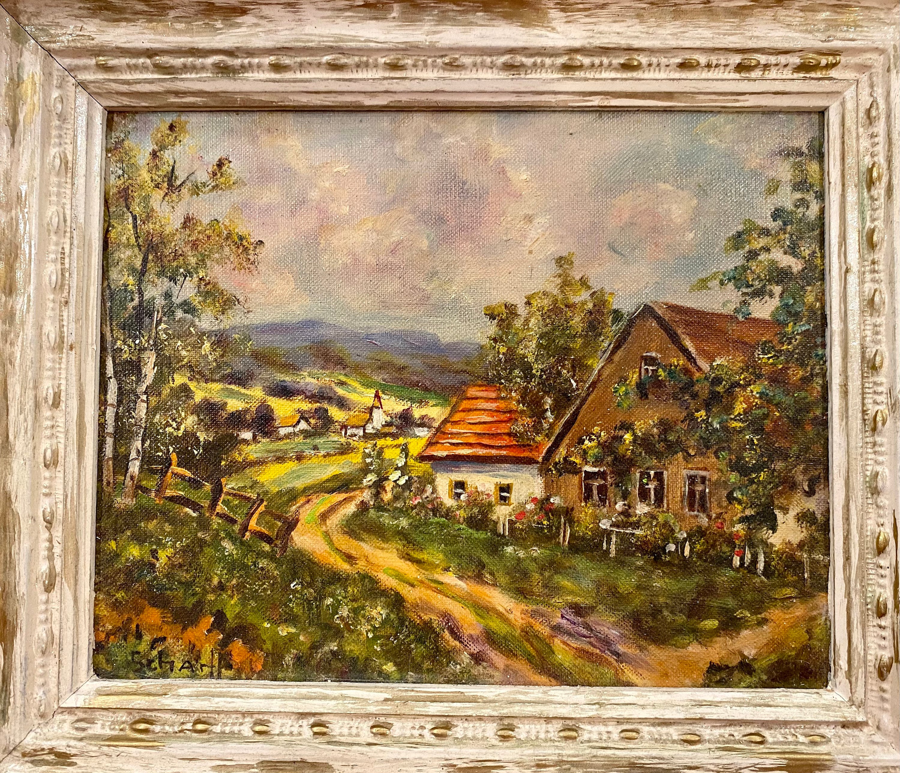 Vintage Original Oil Painting of Country Landscape Framed - Etsy