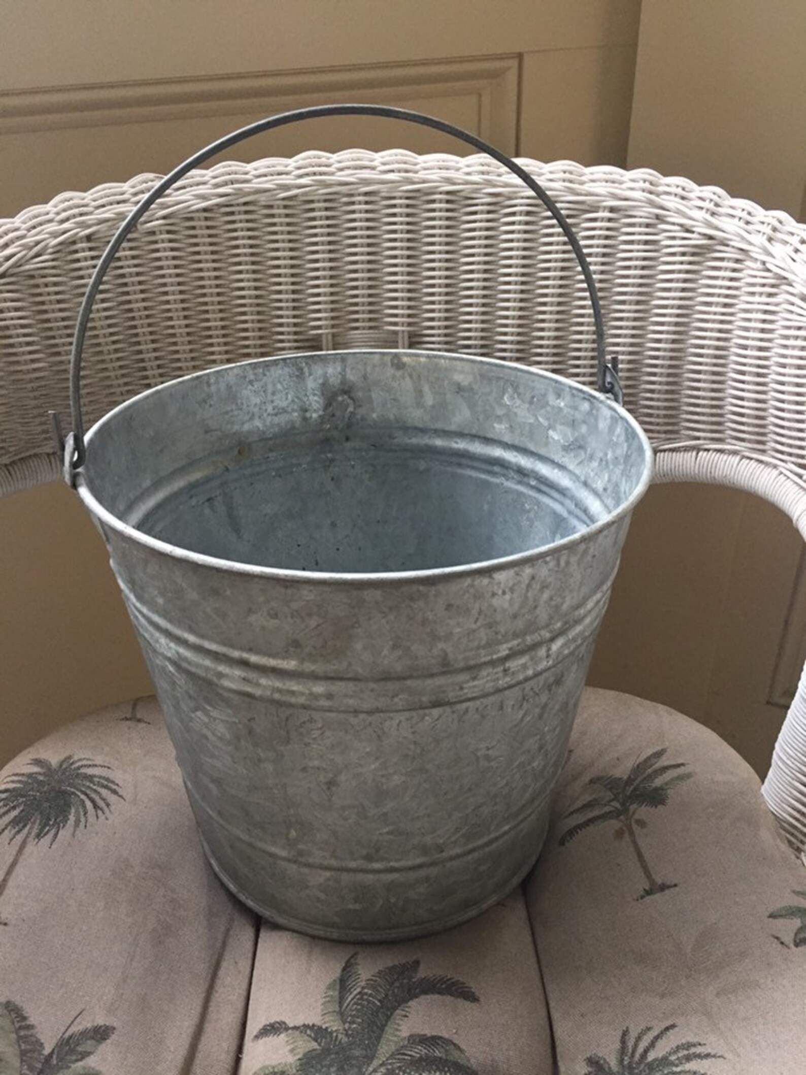Rustic Russian Soviet Era Galvanized Zinc Pail Bucket With | Etsy
