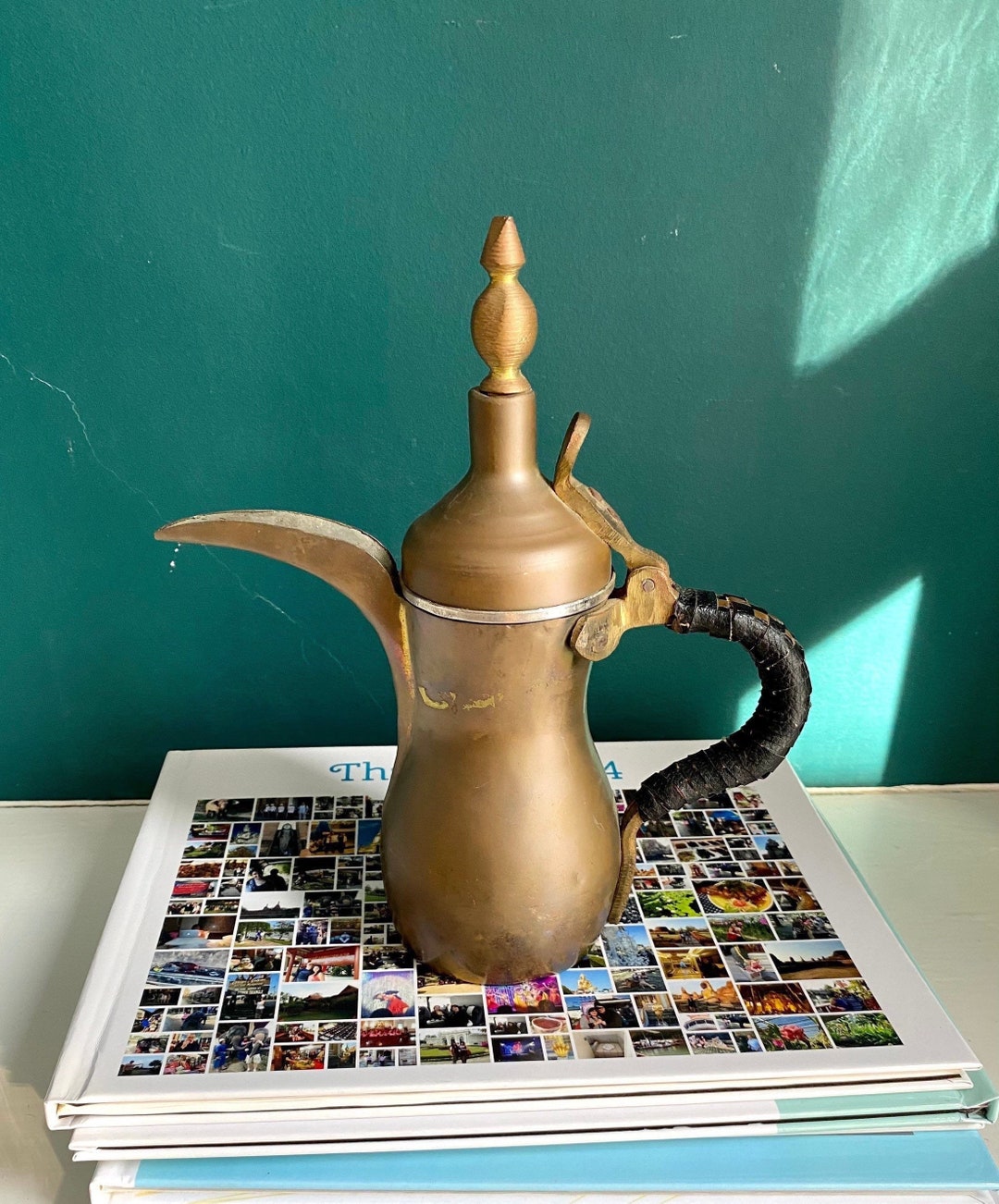 Beautiful Solid Brass Turkish Dallah, Exotic Brass Pitcher, Etched ...