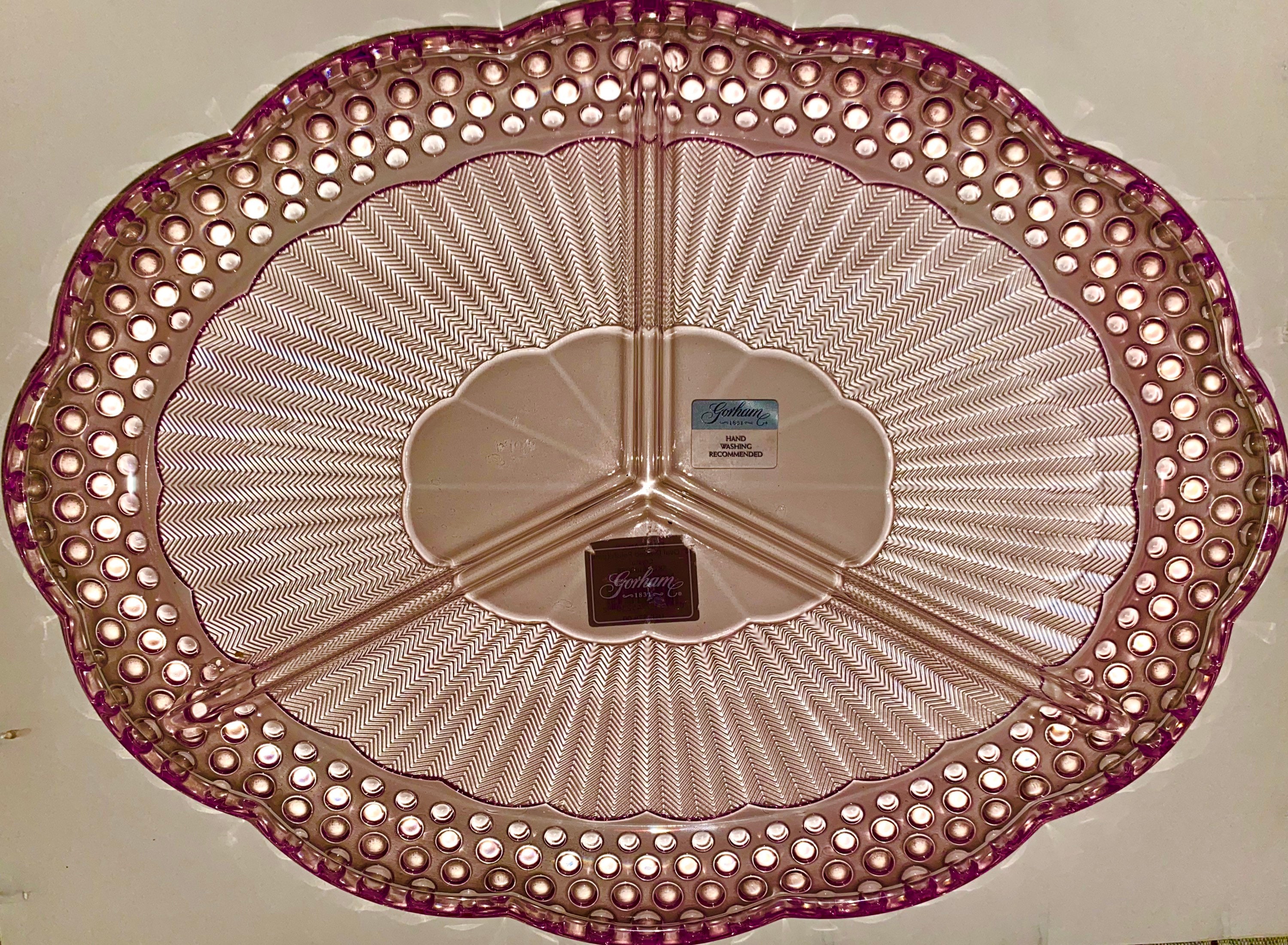 Gorham Emilys Attic Pink Hobnail Oval 3 Part Divided Relish | Etsy