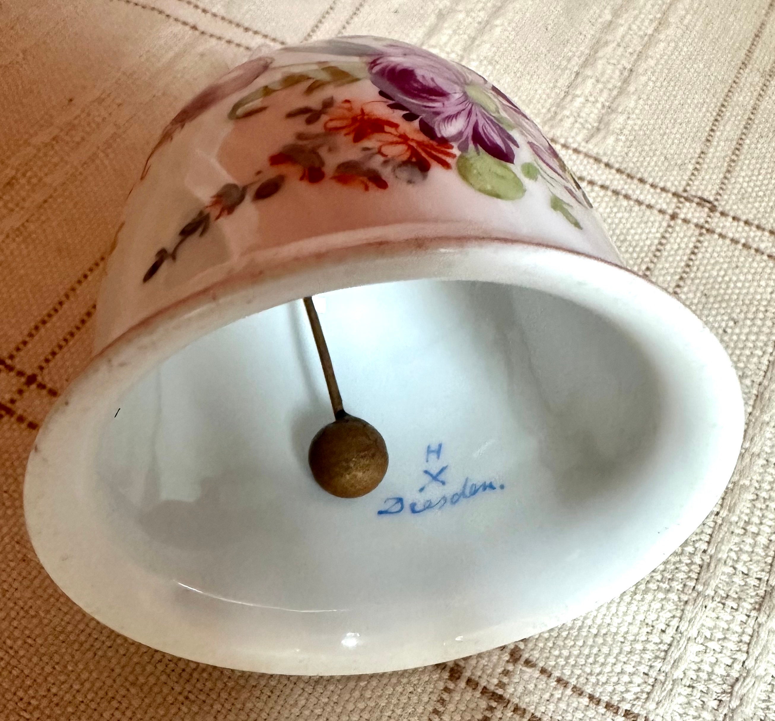 Rare Antique Dresden Franziska Hirsch 1893-1896 Porcelain Table Bell ...