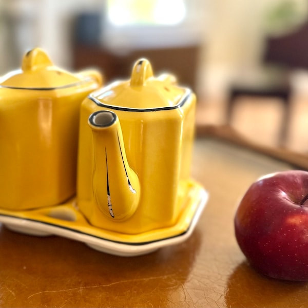 Hall Pottery Twin Teapots - Etsy