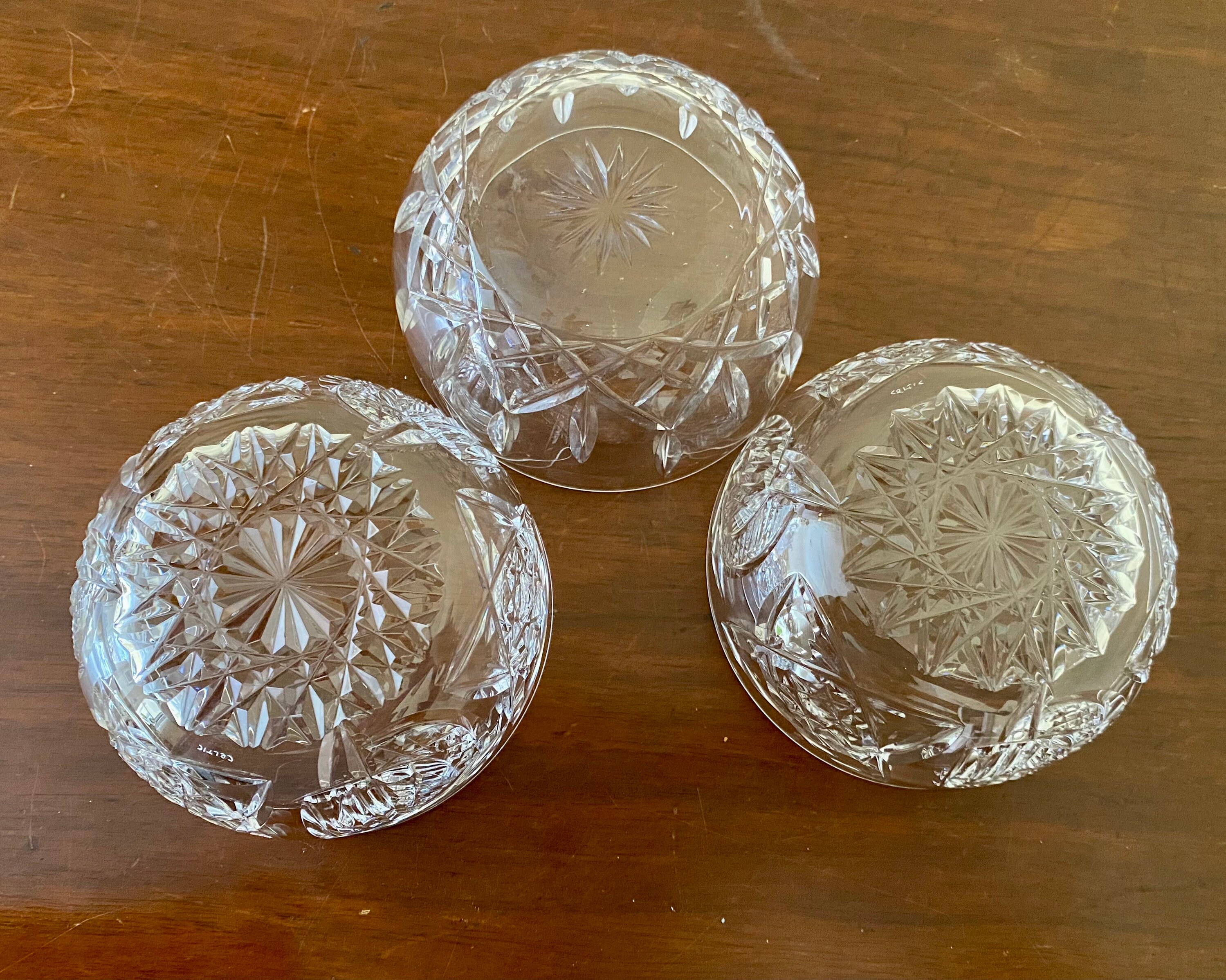 Lovely Lead Crystal Bowl Set of 3 Designed by Connemara Celtic Crystal ...