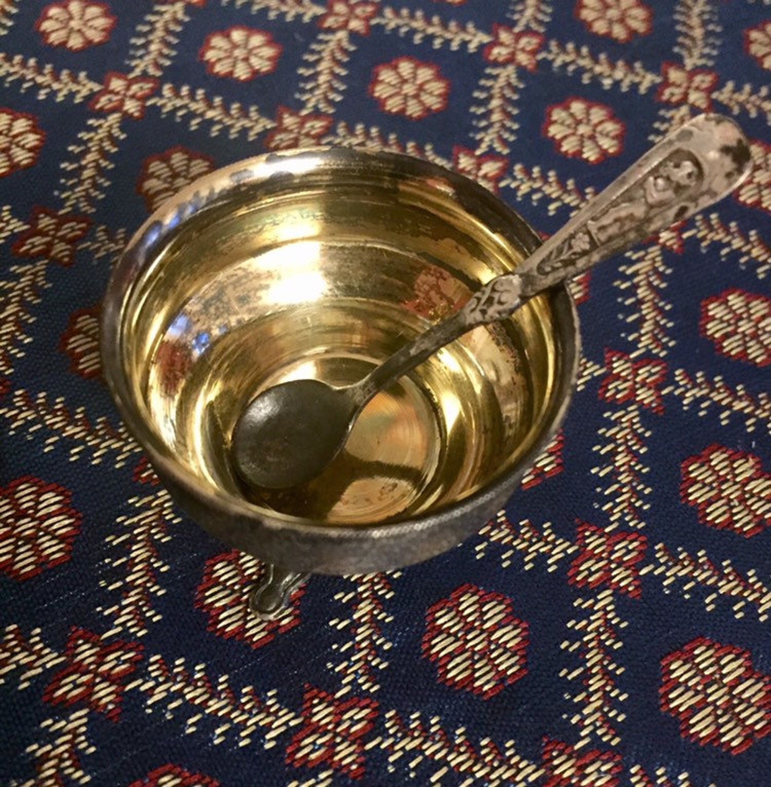 Russian Soviet Era Sterling 875 Silver Salt Cellar With Spoon - Etsy