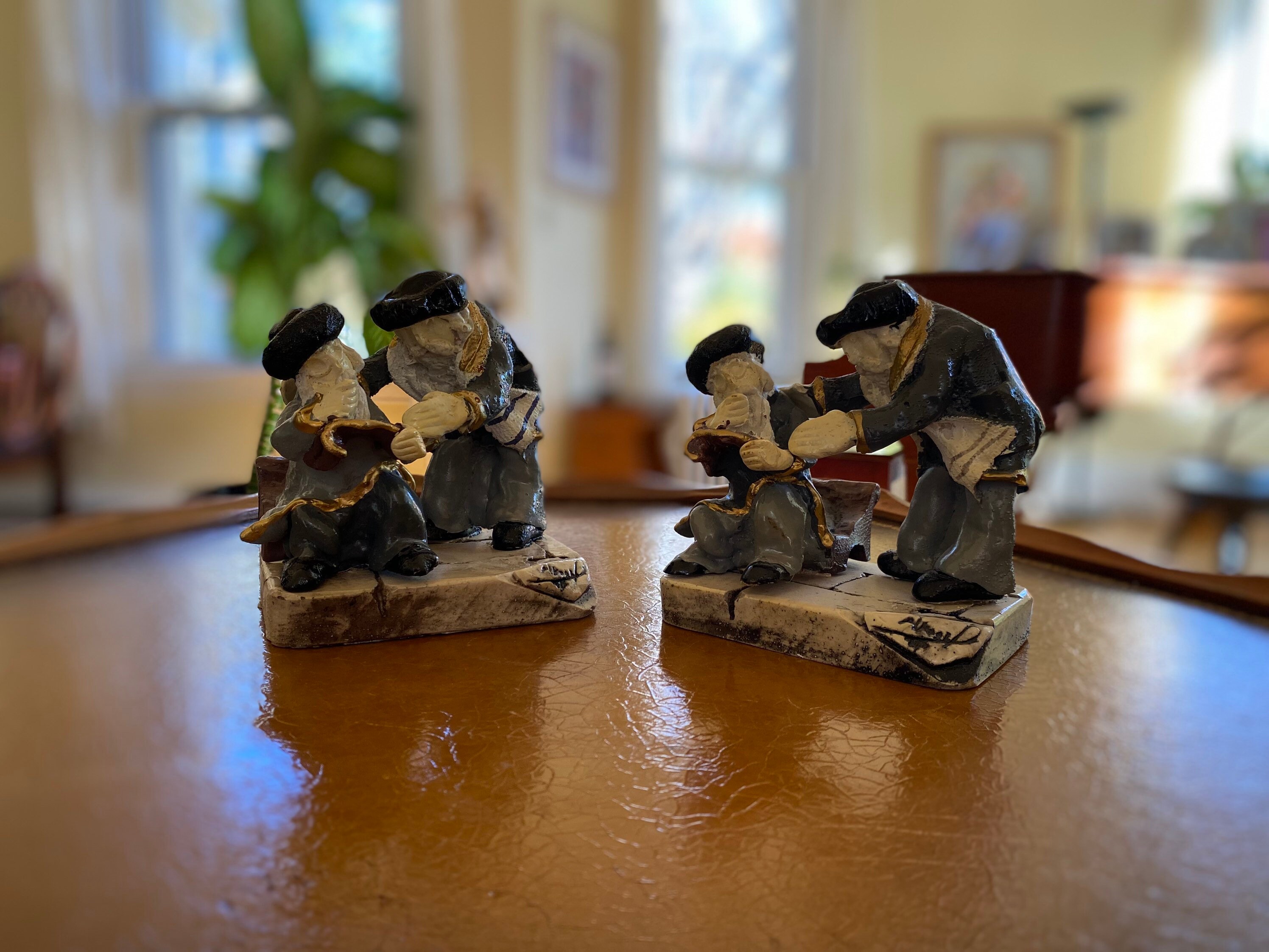 Jewish Scholars Figurine Judaica Signed Vintage Jewish Art Midrash ...
