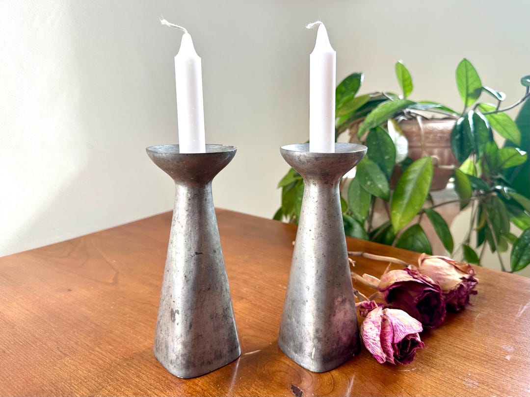 Midcentury Modern Pair of Brodreney Mylius B&M Norway Pewter ...