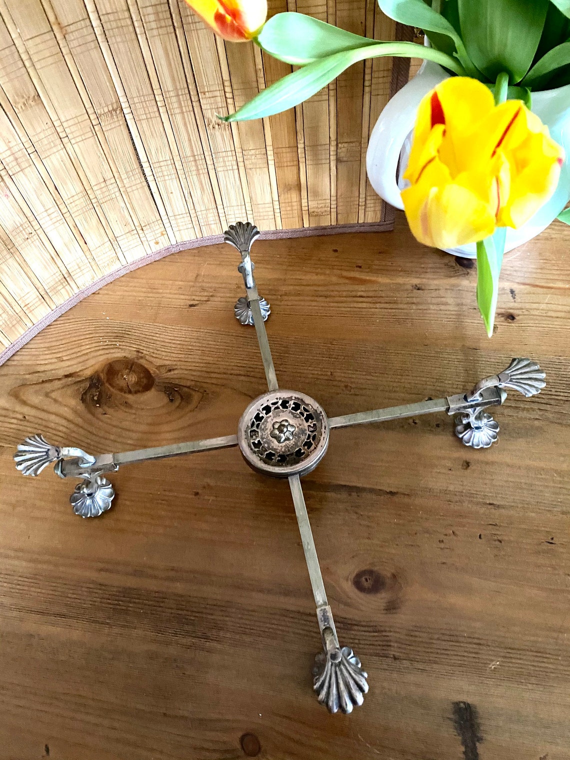 Antique Silver Plated Dish Cross Silver Trivet Adjustable - Etsy