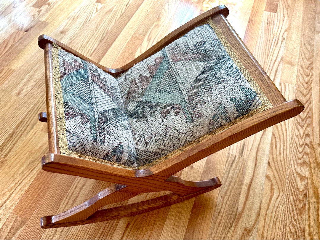 Vintage French Rocking Cushioned Foot Rest Foot Stool Swing Footstool ...