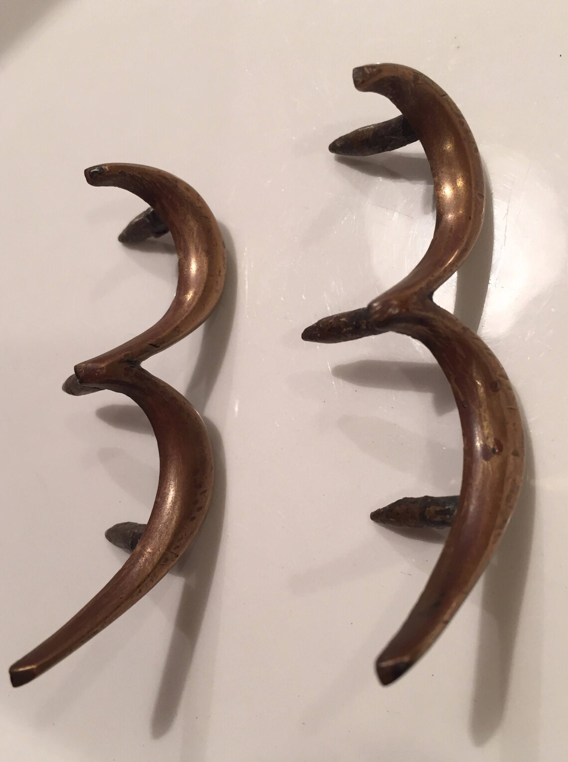 Vintage Hand Forged Solid Brass House Number Numeral "3" With Pins on ...