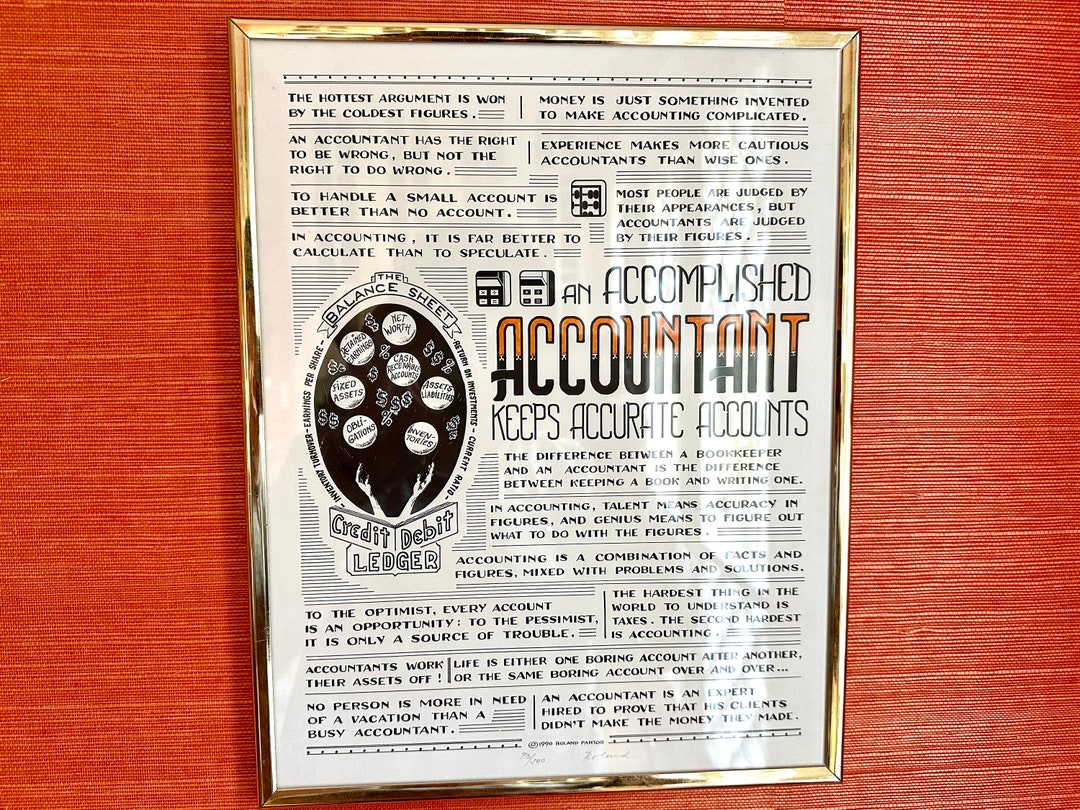 Vintage Limited Edition Signed Roland Partos accountant Print, No. 73/ ...