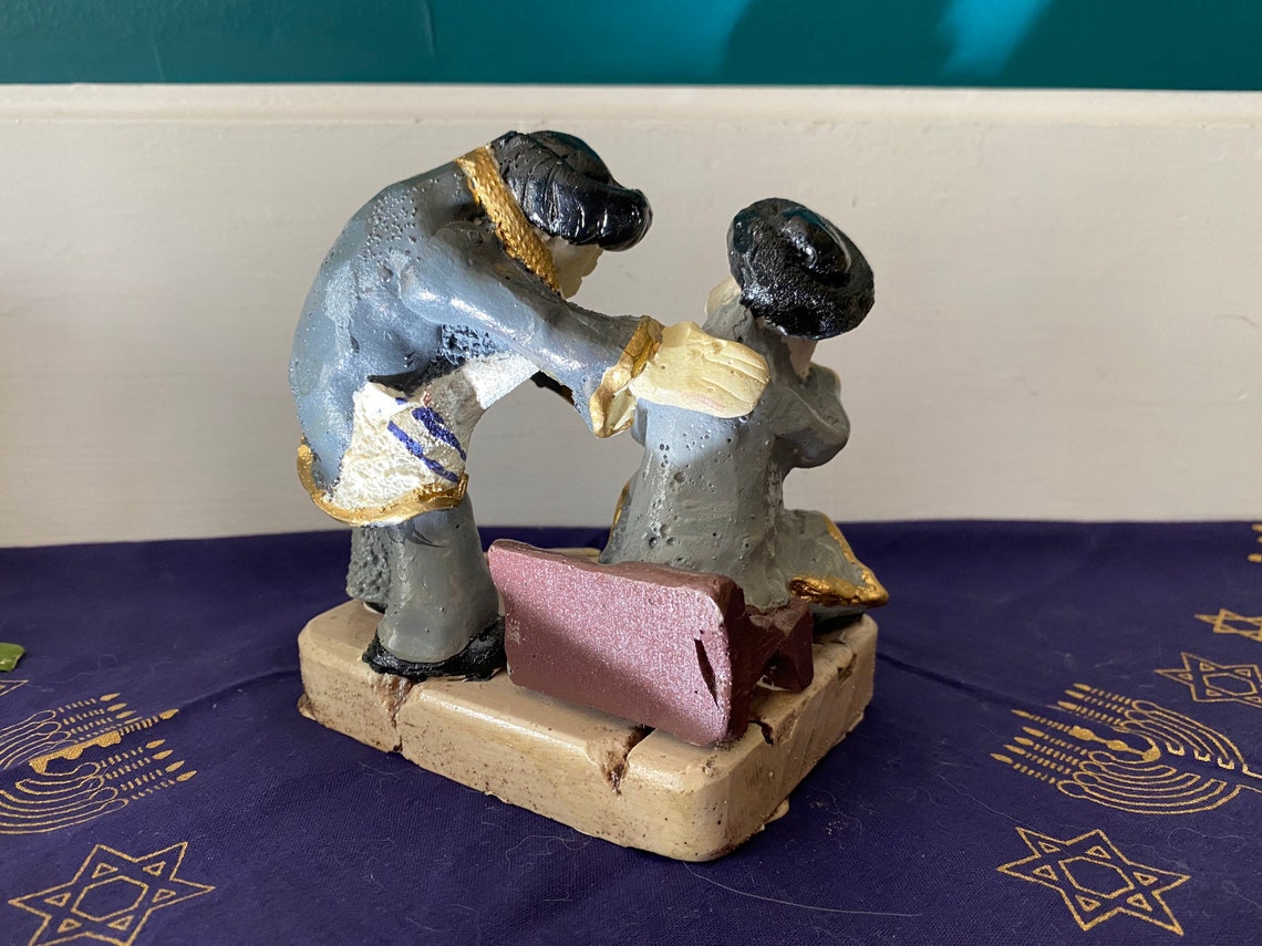 Jewish Scholars Figurine Judaica Signed Vintage Jewish Art - Etsy