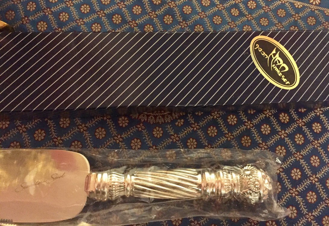 Cake Pie Server 925 Sterling Silver Column Design Handle Made | Etsy