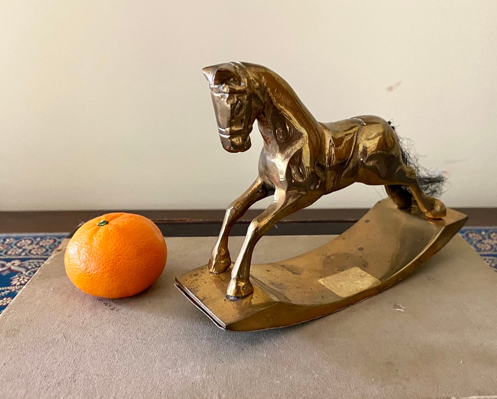 1960s Brass Rocking Horse Paperweight Desk Decor JA35 - Etsy