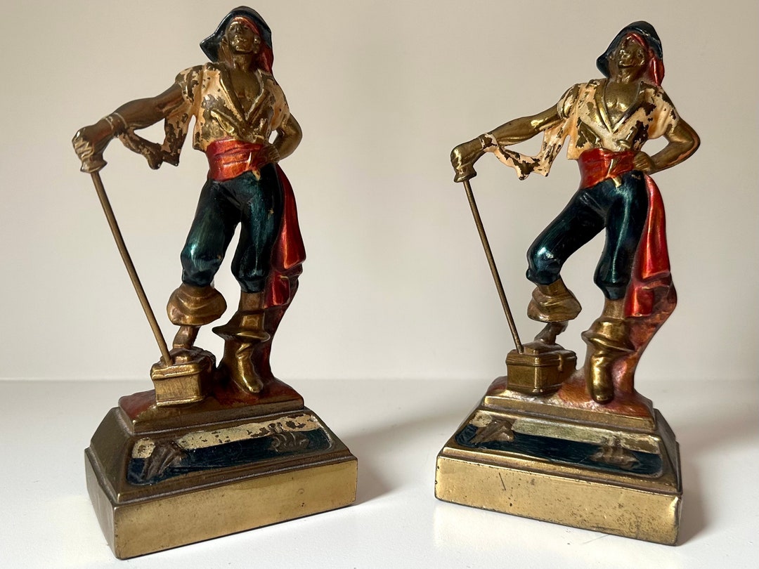 Antique Armor Bronze Swashbuckler Pirate Bookends Antique Bookends ...