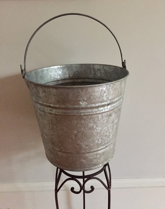 Rustic Russian Soviet Era Galvanized Zinc Pail Bucket With | Etsy